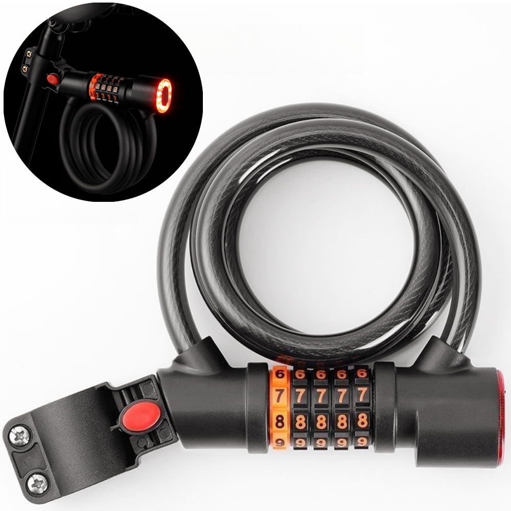 Bike Cable Lock with Combination, 4 Ft 5-digit Resettable Bicycle Cable ...