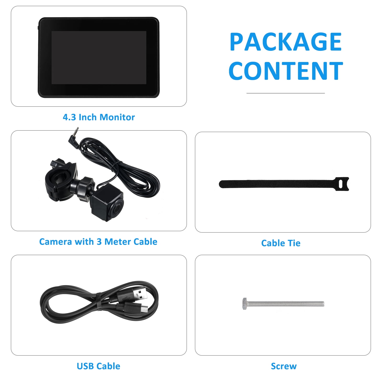 Bike Camera,Compatible With 4.3'' 150° Wide Rear View Bike Camera 1080p ...