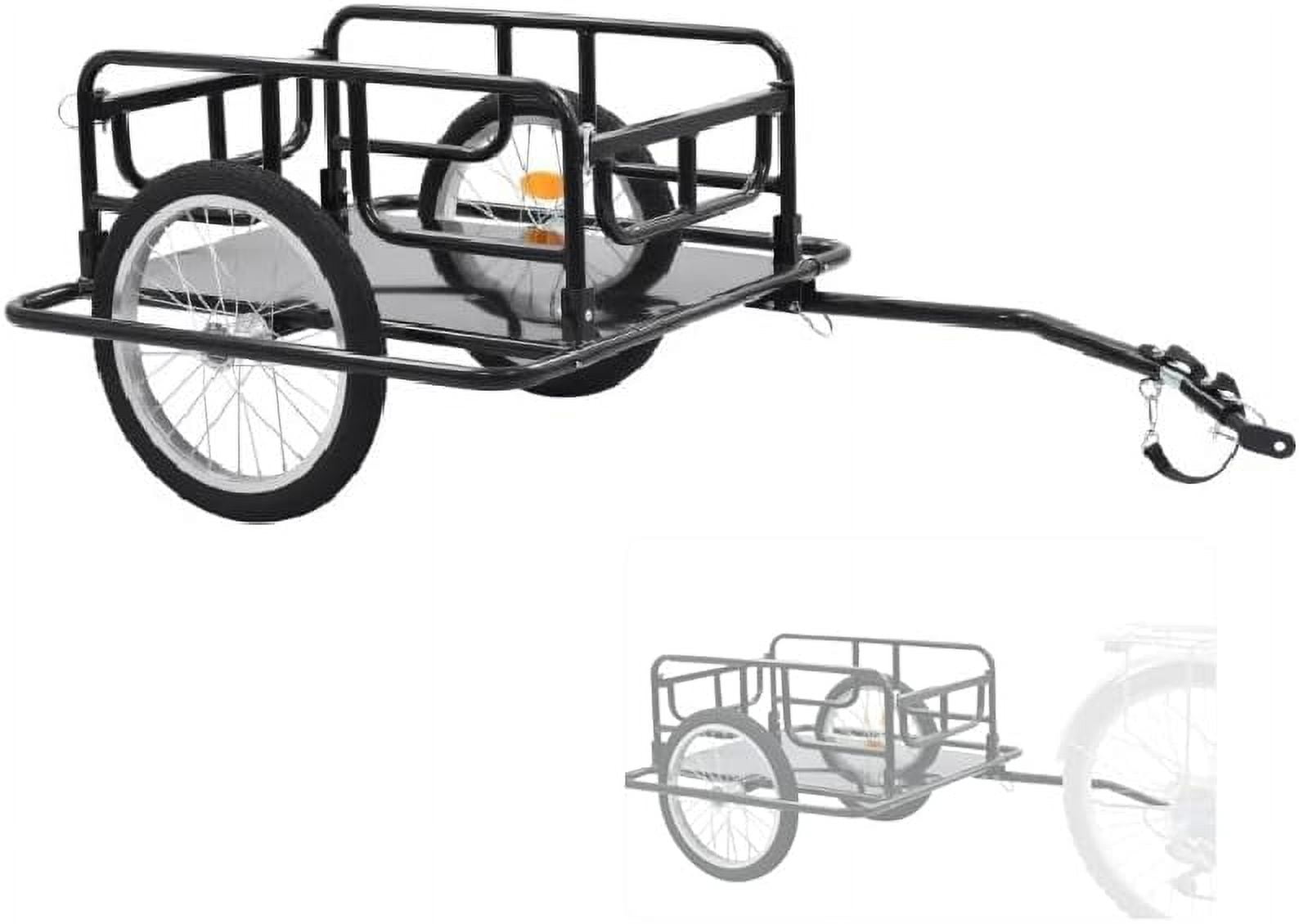 Bike Cargo Trailer 110lbs Max Load, Foldable Bicycle Trailer w ...