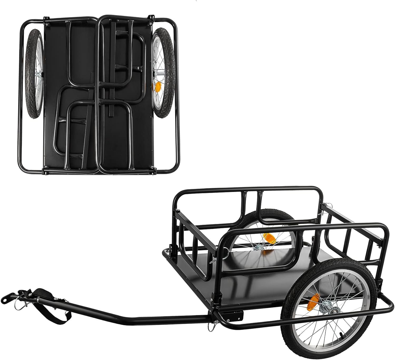 Bike Cargo Trailer 120 LBS Weight Capacity Foldable Bicycle Trailer ...