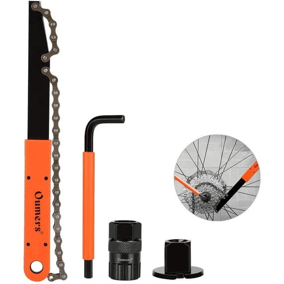 Bike Cassette Removal Tool with Chain Whip and Auxiliary Wrench Bicycle ...