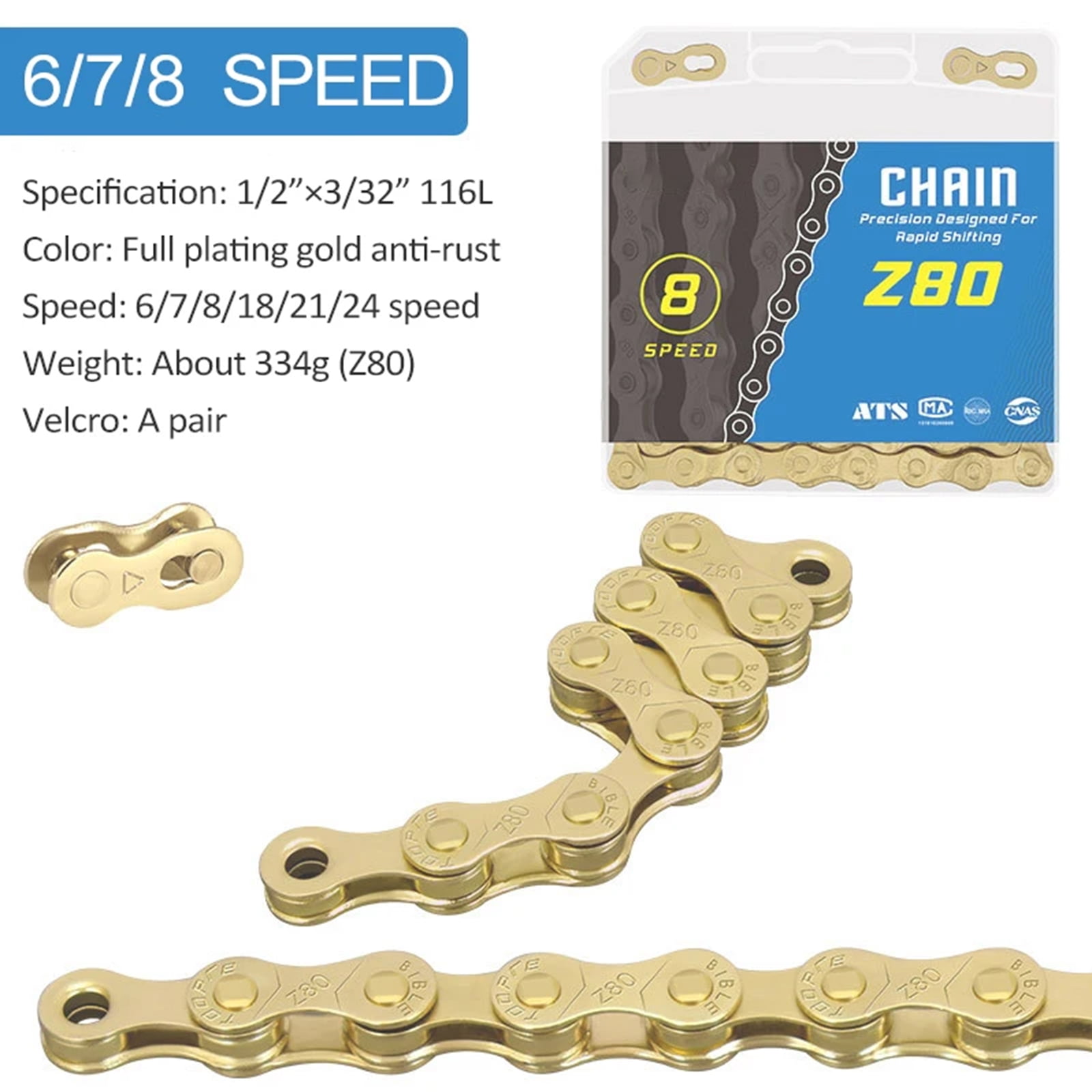 Bike Chain Kit Mountain Bicycle 6 7 8 Speed Bicycle Chain Full Plating ...