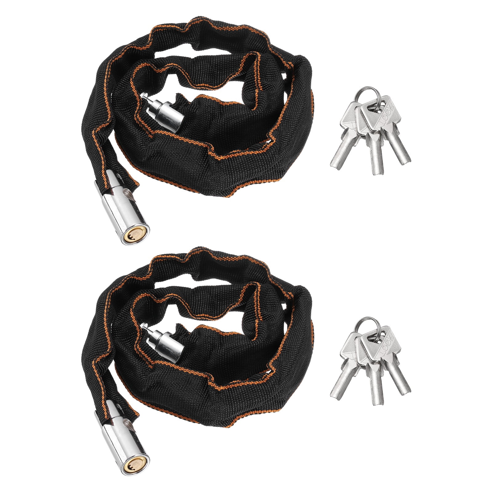 Bike Chain Lock, (33 Inch, Black) (2 Pcs), Manganese Steel Anti-Theft ...
