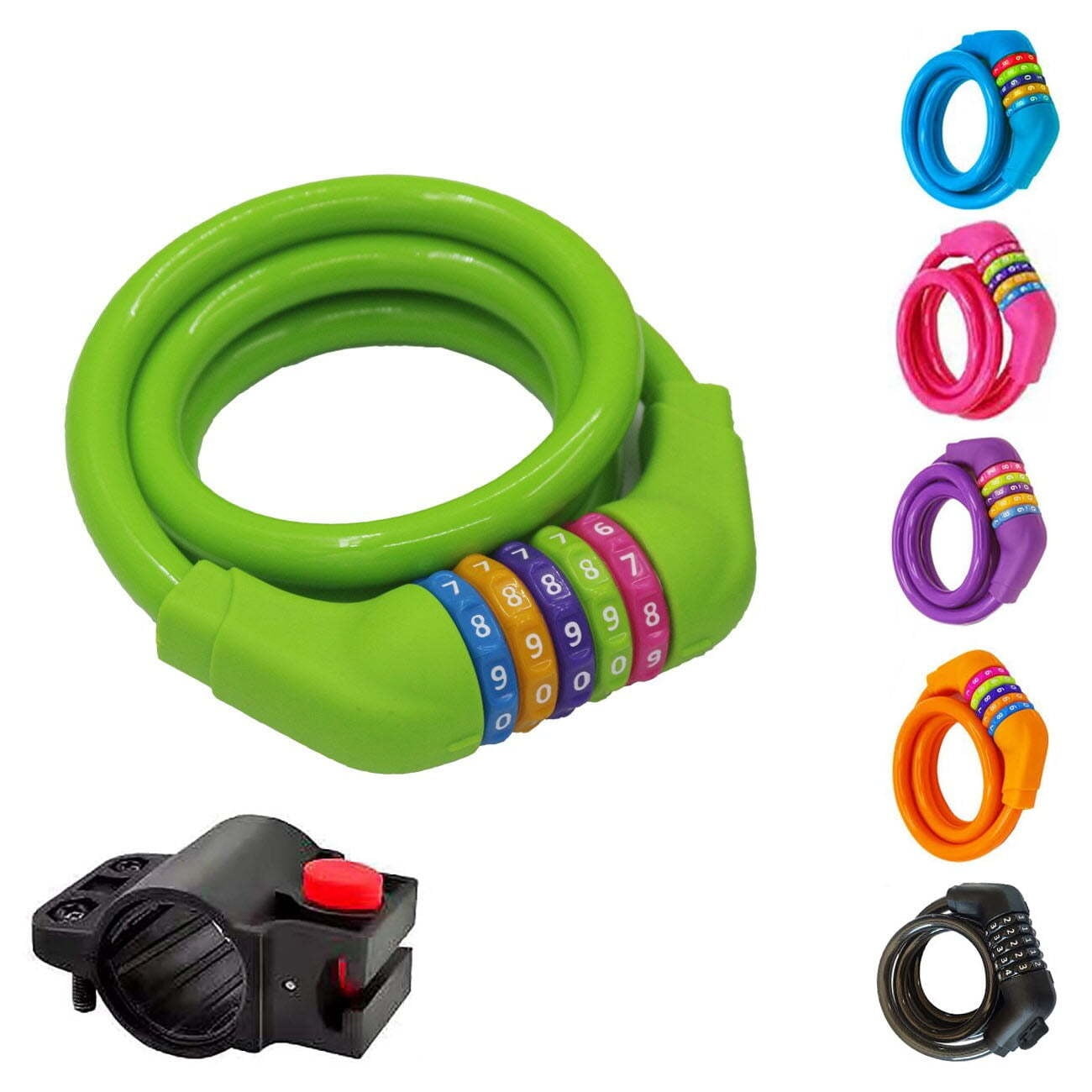 Bike Chain Lock, 5-Position Combination Bike Lock, with Mounting ...