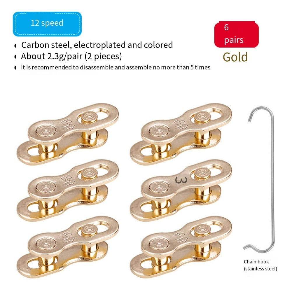 Bike Chain Quick Link - 8/9/10/11/12-Speed Gold/Silver (Carbon Steel ...
