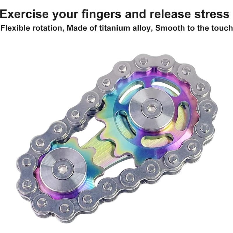 Bike Chain Sprocket Fidget Spinner - Tactile Metal Toy for Anxiety ...
