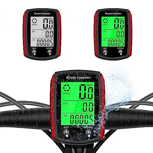 Bike Computer and Bicycle Odometer Wired MPH KM/H Bike Speedometer with ...