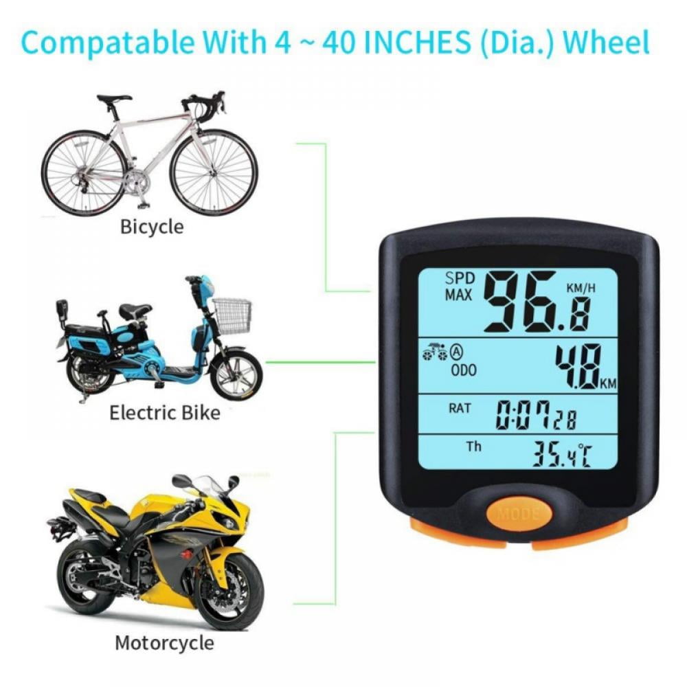 Bike Computer Bicycle Speedometer Cycling Odometer Speeding Alert ...