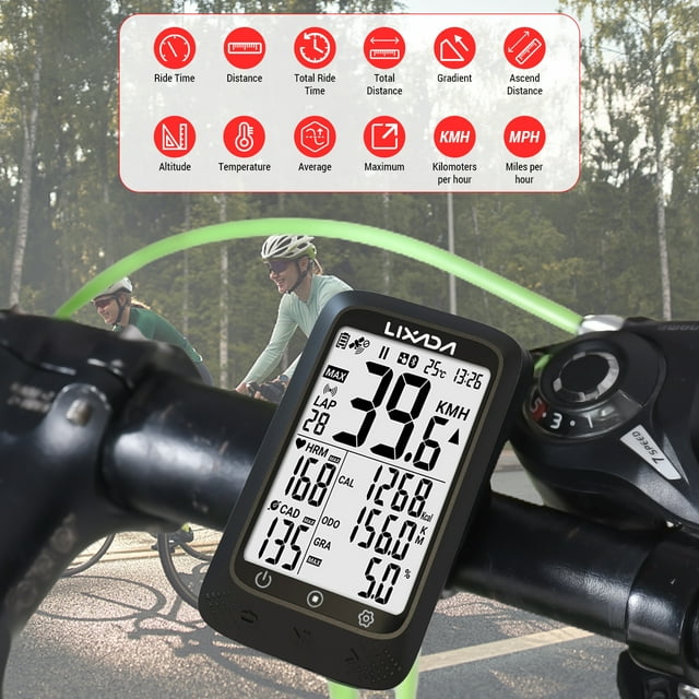 Bike Computer GPS Wireless Waterproof ANT+ Sensor And BT 2.3in Altitude ...
