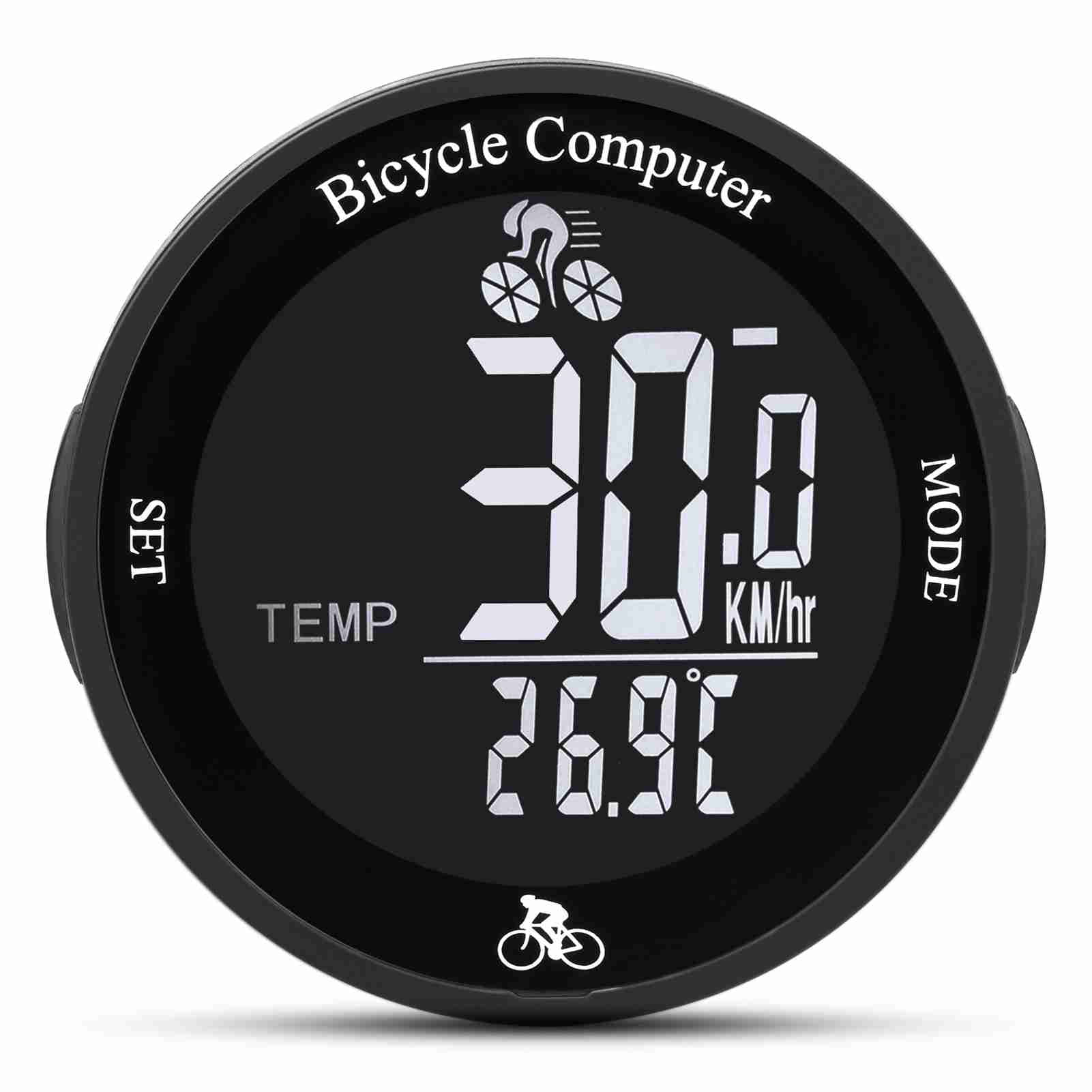 Bike Computer, LED Backlight, Cycle Odometer With Black Background And ...