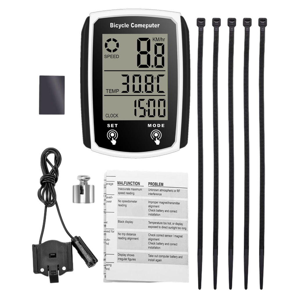 Bike Computer Wire Cycling Computer with LCD Backlights Display Screen ...