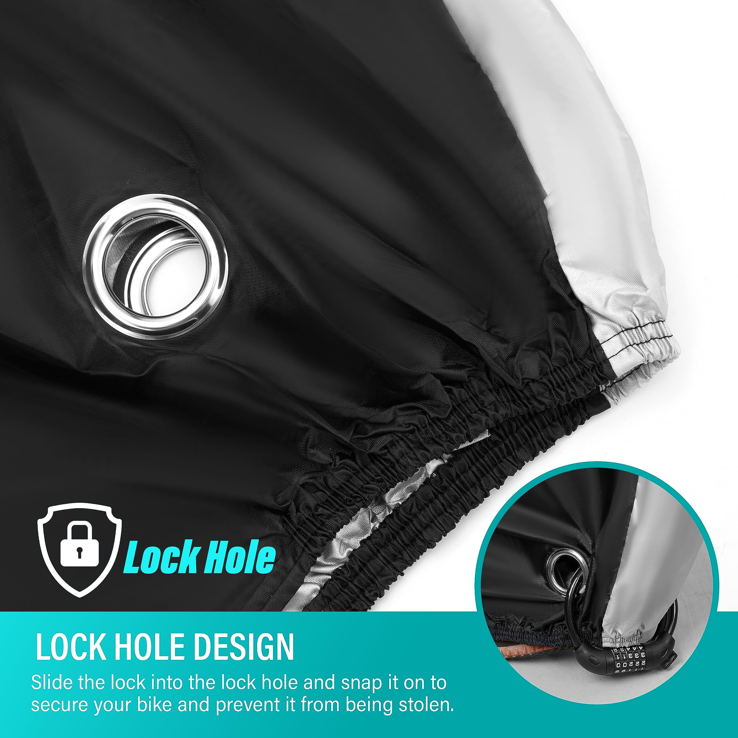 Bike Covers Outdoor Storage Covers, Waterproof Bike Tarp with Lock Hole ...