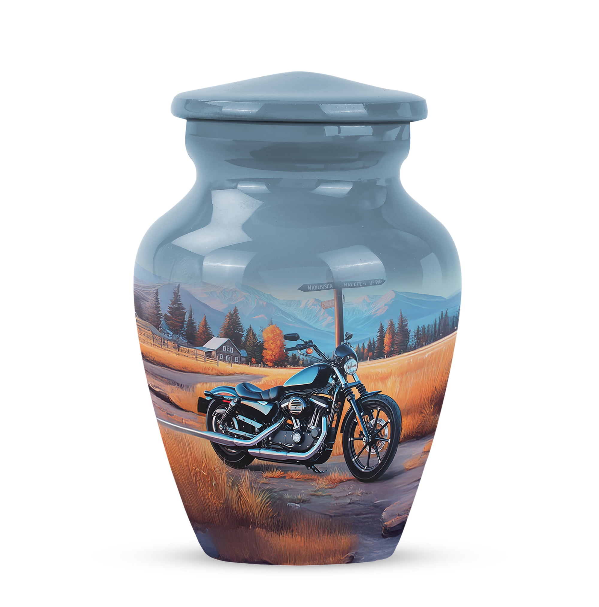 Bike Cremation Urn for Human Ashes with Secure Lid - Motorbike Mini ...