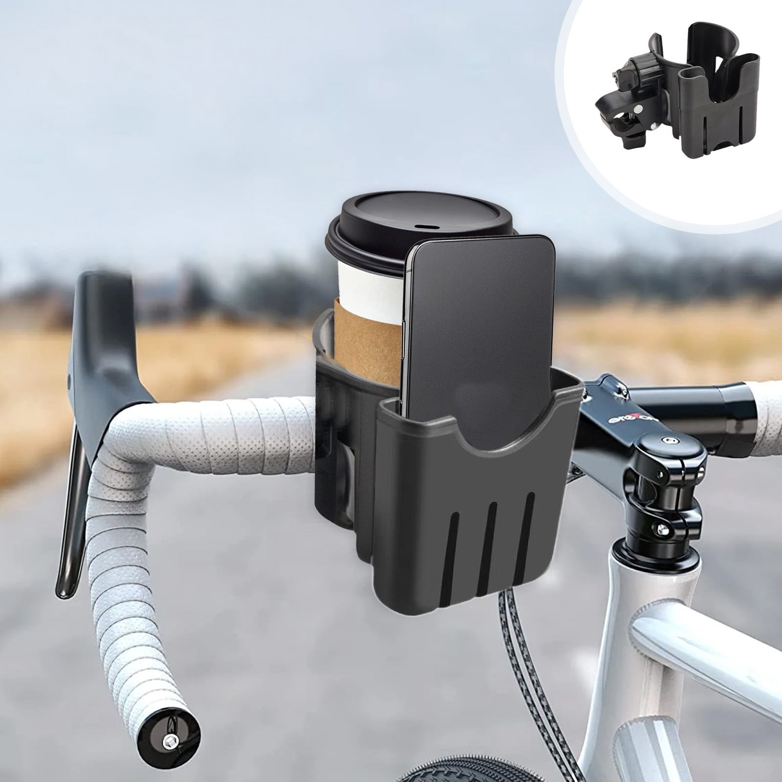 Bike Cup Holder, Bicycle Handlebar Water Bottle Holders with Cell Phone ...