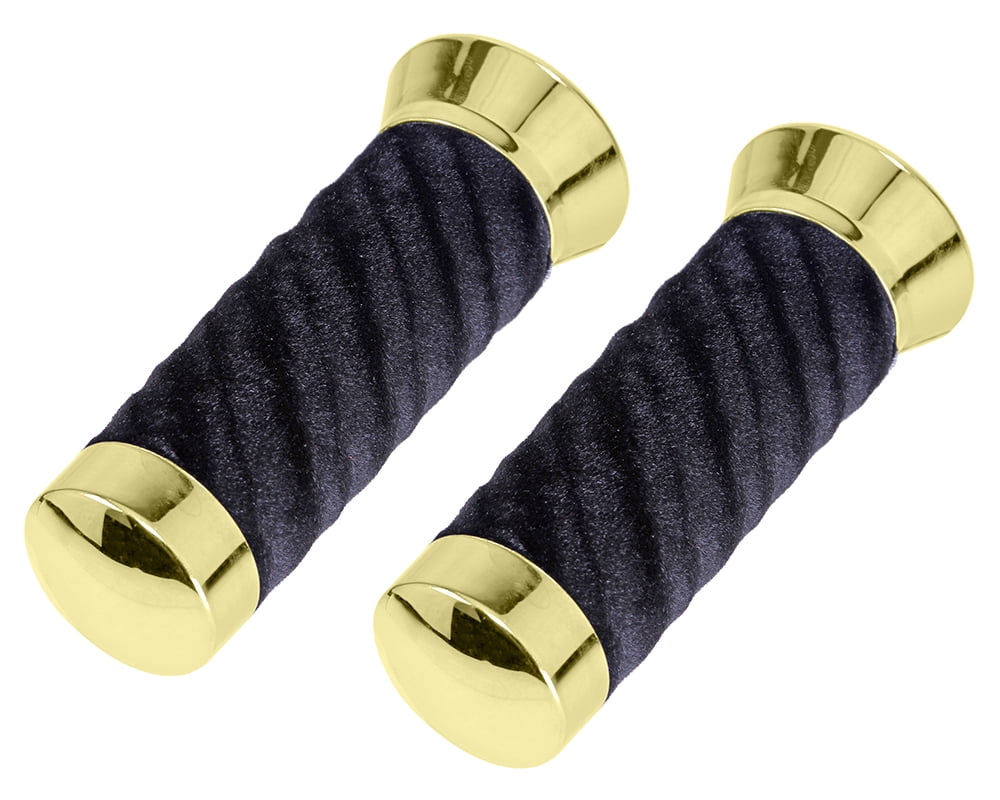 Bike Custom Swirl Velour Grips 7/8 long 130mm Gold/ Black. - Walmart.com