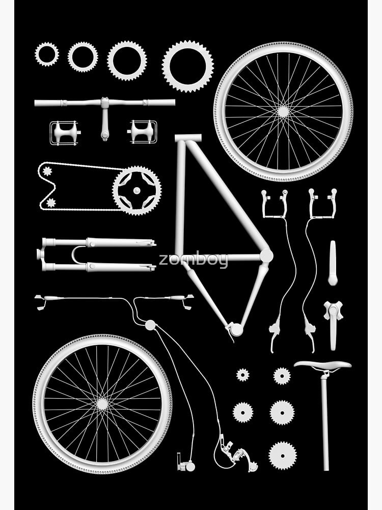 Bike Exploded Modern Art Decor Unframe - Walmart.com