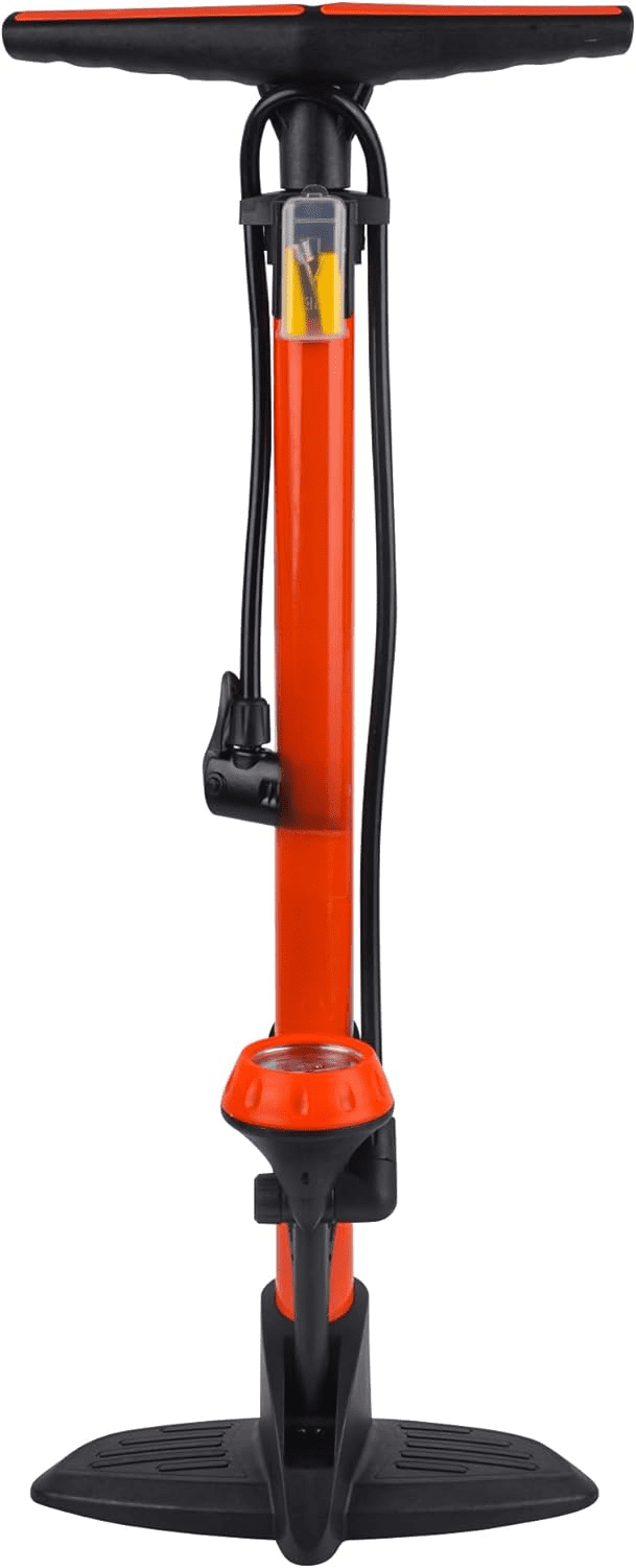 Bike Floor Pump with Gauge, 160 PSI High Pressure, Presta & Schrader ...