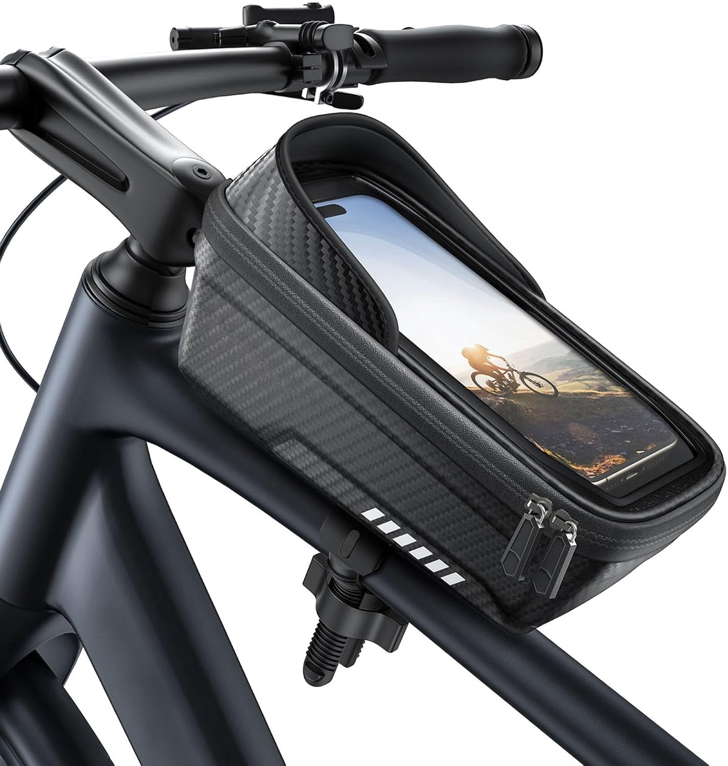 Bike Frame Bag Waterproof – [2 in 1] [1s Release] Bike Phone Mount ...