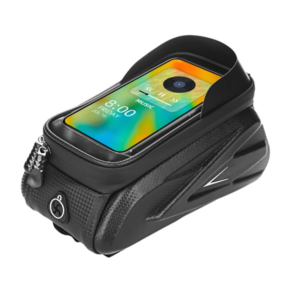 Bike Frame Pouch with Waterproof EVA Hard Shell, Touch Screen & Large ...