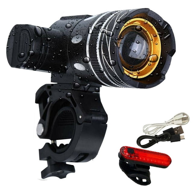 USB Rechargeable 2000LM LED Bike Front Light, MTB Headlight with Safety ...