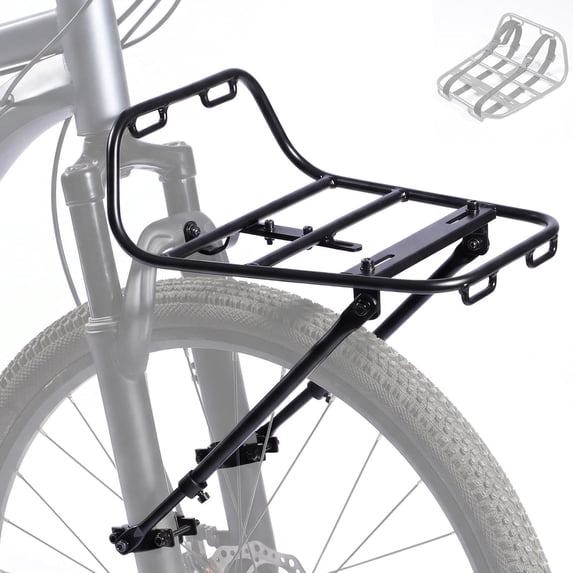 Bike Front Rack - Front Bicycle Cargo Rack with Support Struts ...