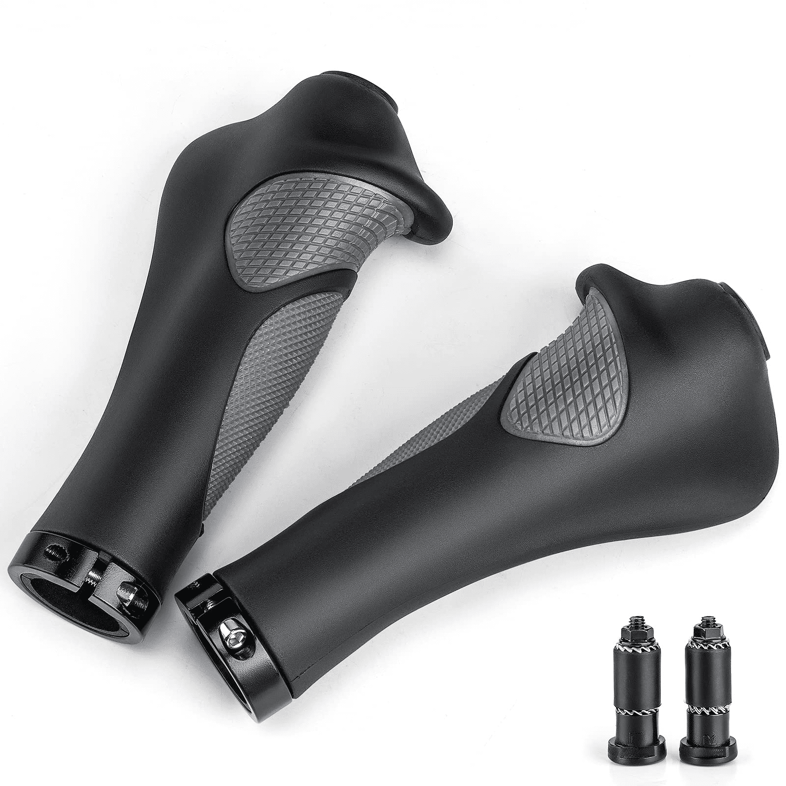 Bike Handlebar Grips- Aluminum Double Lock on Grips-Comfortable Non ...