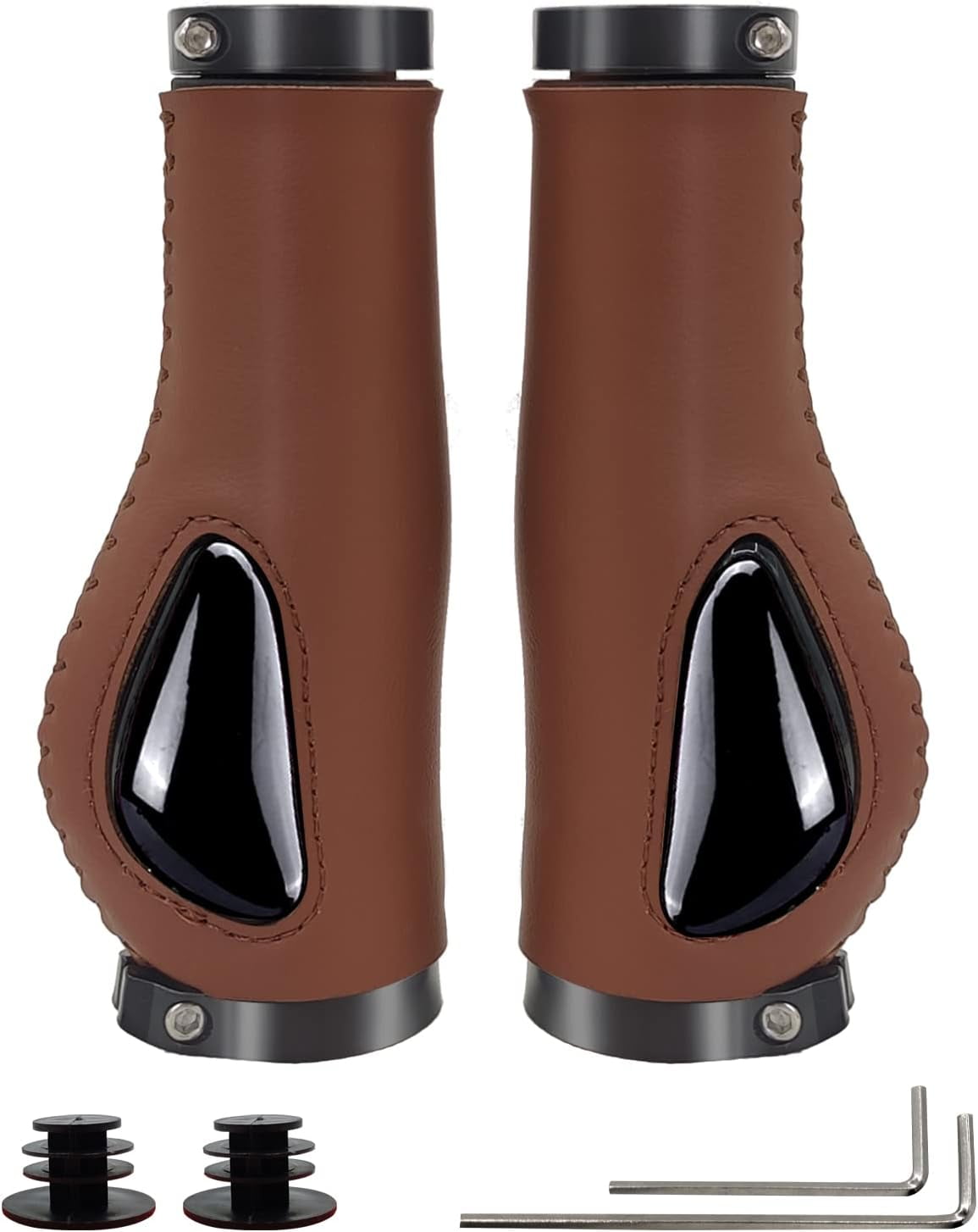 Bike Handlebar Grips, Ergonomics Design Optional, Aluminum Double Lock-on, Mountain Bike Grips ...