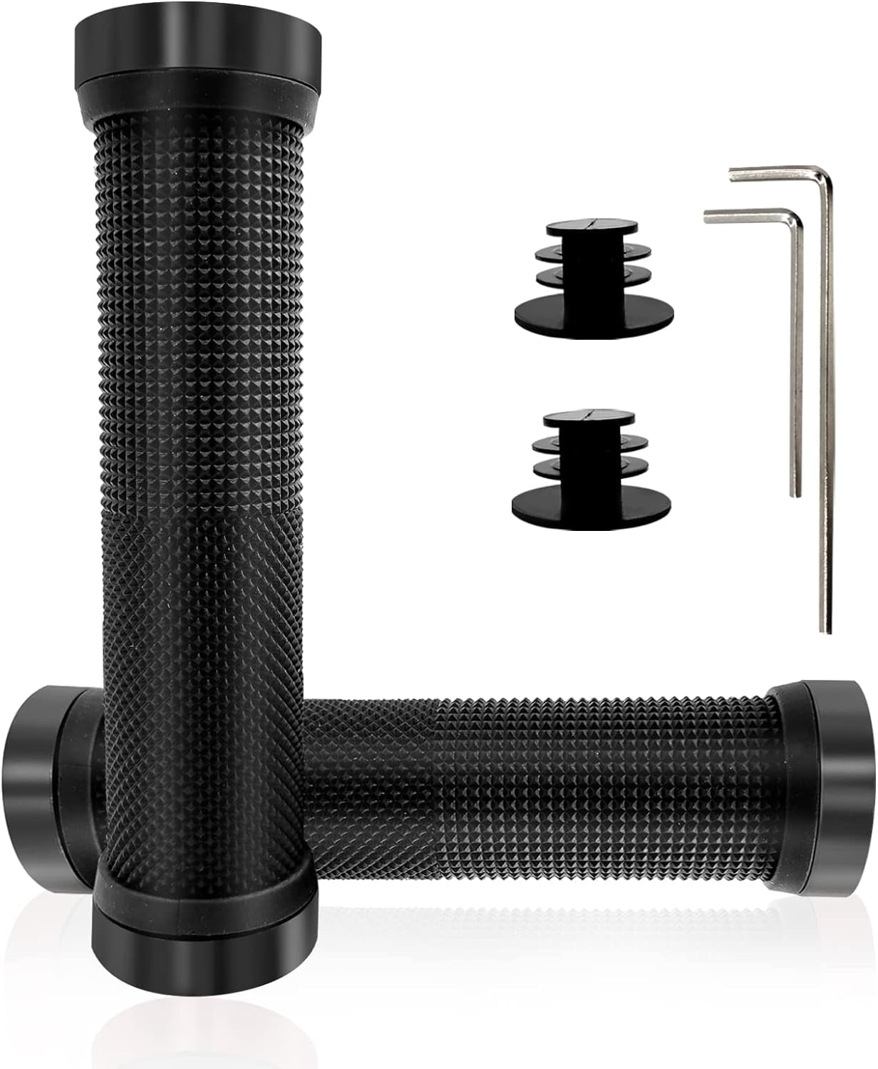 Bike Handlebar Grips, Non-Slip-Rubber Bicycle Handle Grip with Aluminum ...