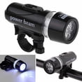 Bike Headlight White LED Flash Modes AAA Battery Power Handlebar Mount ...