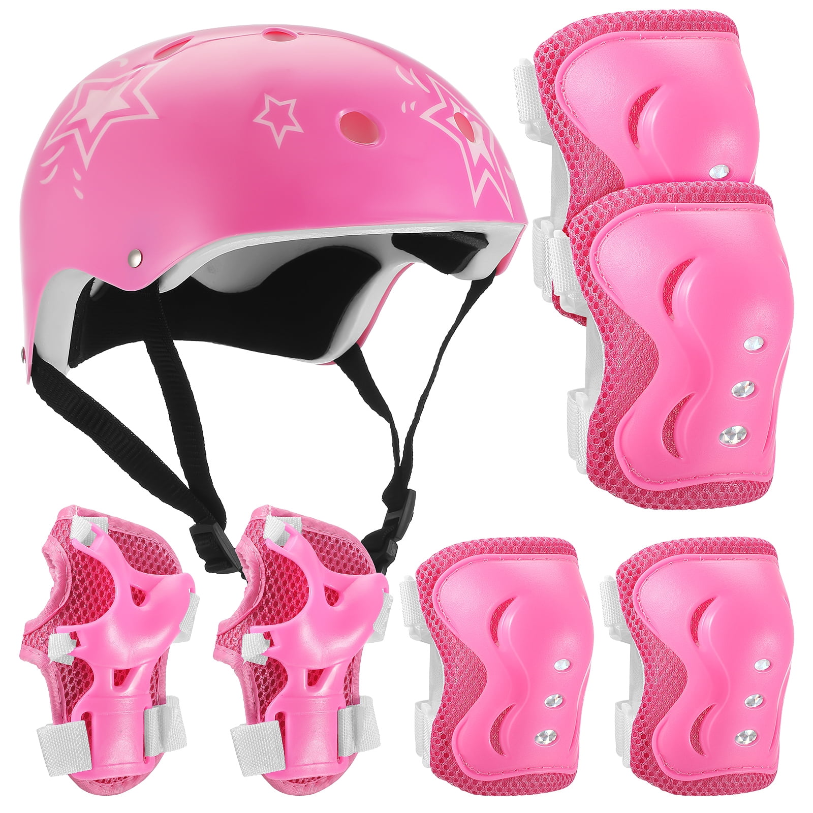 Bike Helmet with Knee Pads Elbow Pads Wrist Guard Set for Ages 3-8-12 ...