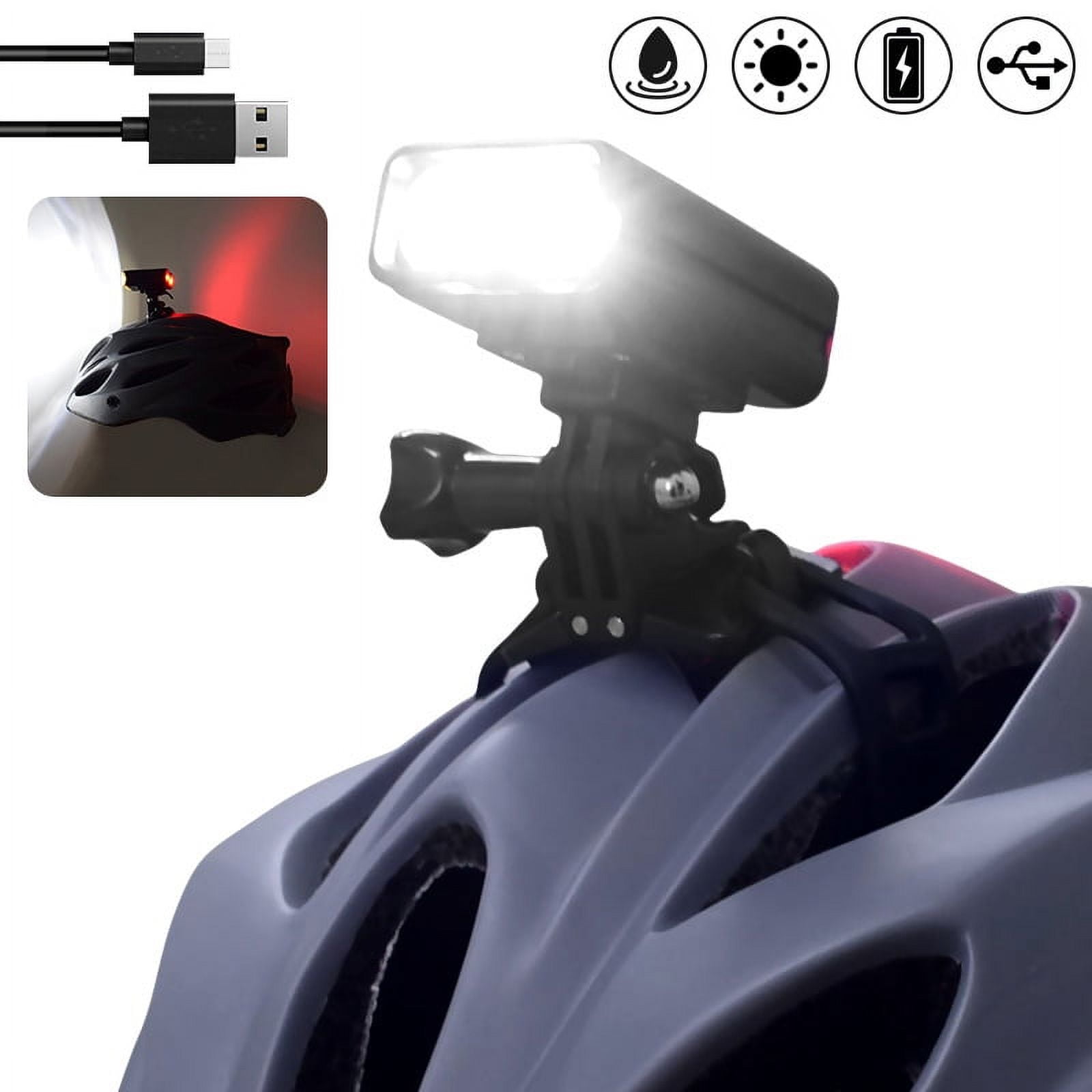 Bike Helmet Light T6 LED Bicycel Front Light Taillight USB Rechargeable ...