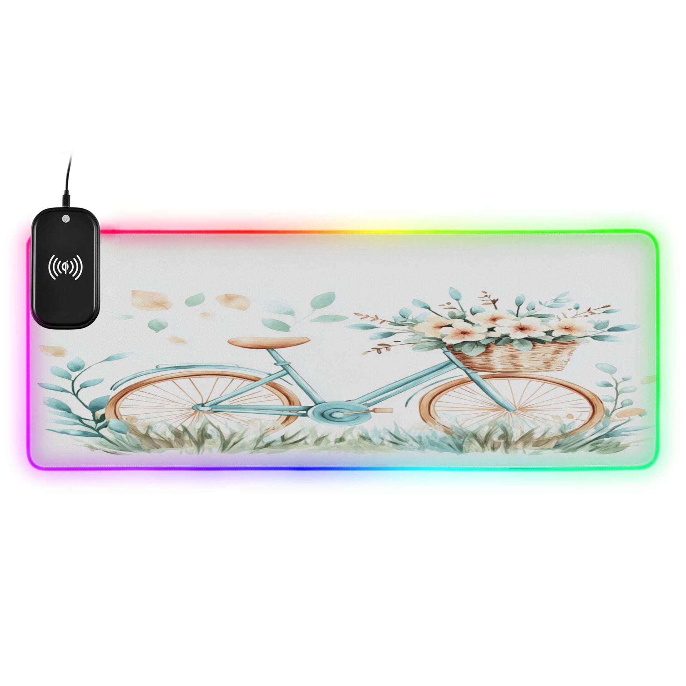 Bike Illustration Glowing Extended Large Gaming Mouse Pad 35.4x15.7in ...