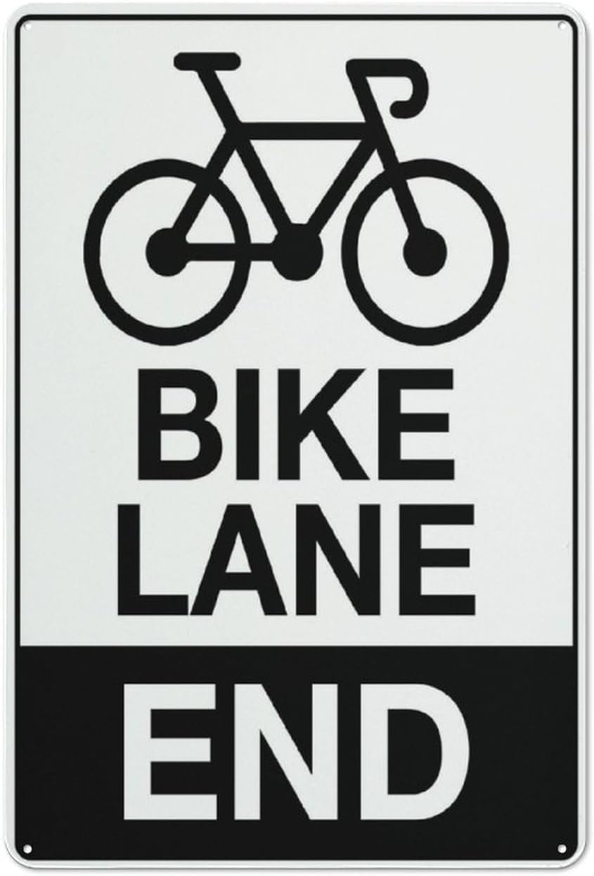 Bike Lane End Sign 12 X 8 Inches Aluminum Sign Reflective - Uv ...