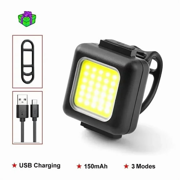 Bike Light COB Front Rear Bicycle Lights LED Rechargeable Mountain Road ...