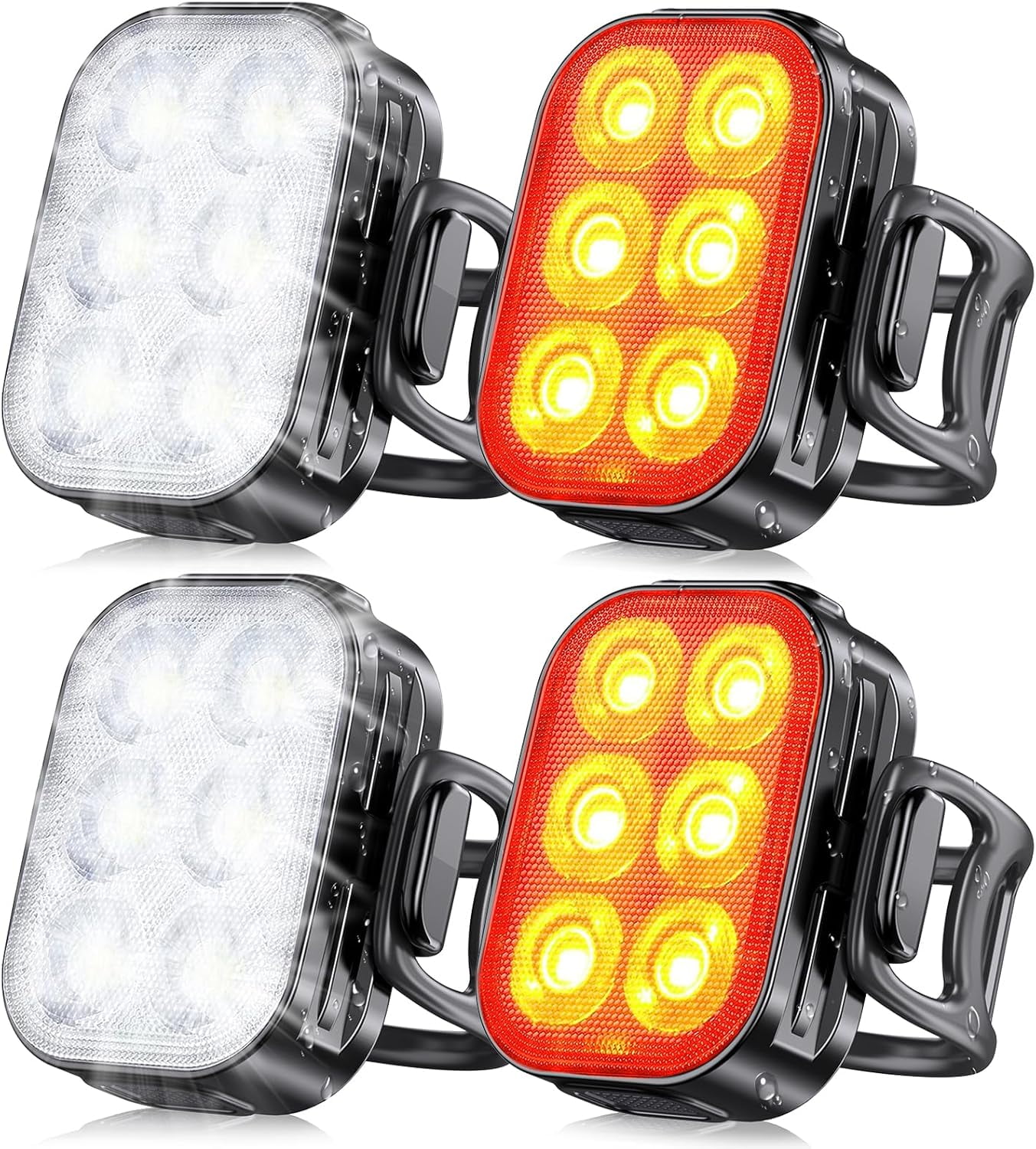 Bike Lights for Night Riding, USB Rechargeable Bike Lights Front and ...