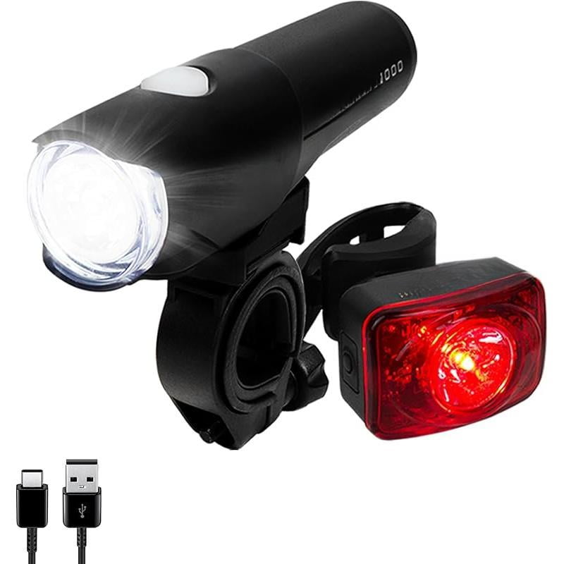 Bike Lights, Super Bright with 5 LED Bike Headlight & 3 LED Rear, Bike ...