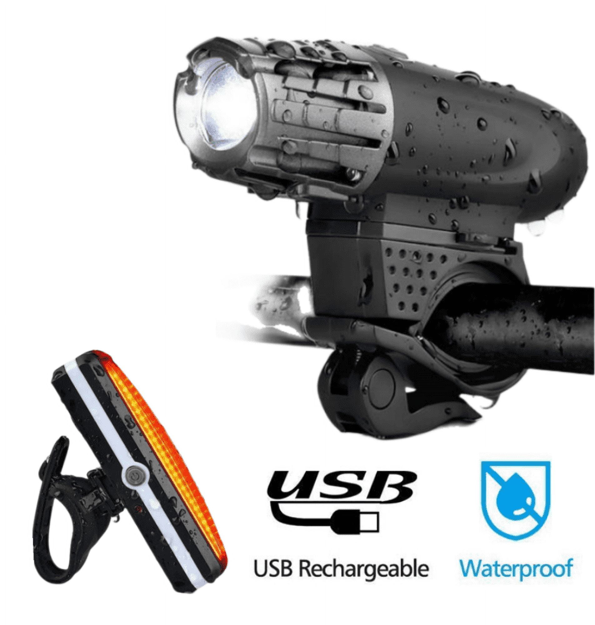 Bike Light USB Rechargeable, 1200 Lumen Bicycle Lights Front and Back ...