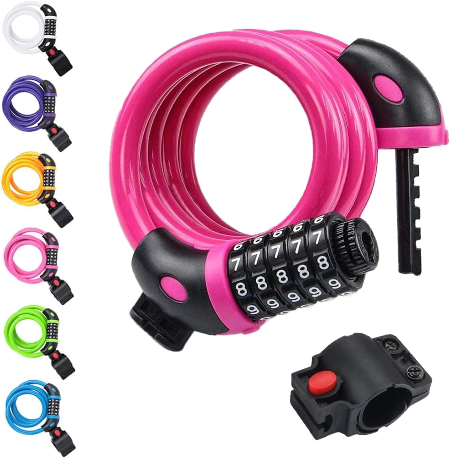 Bike Lock, 4 Feet Bike Locks Cable, High Security 5 Digit Resettable ...