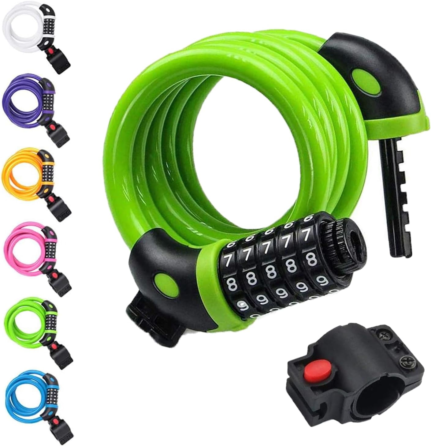 Bike Lock, 4 Feet Bike Locks Cable, High Security 5 Digit Resettable ...