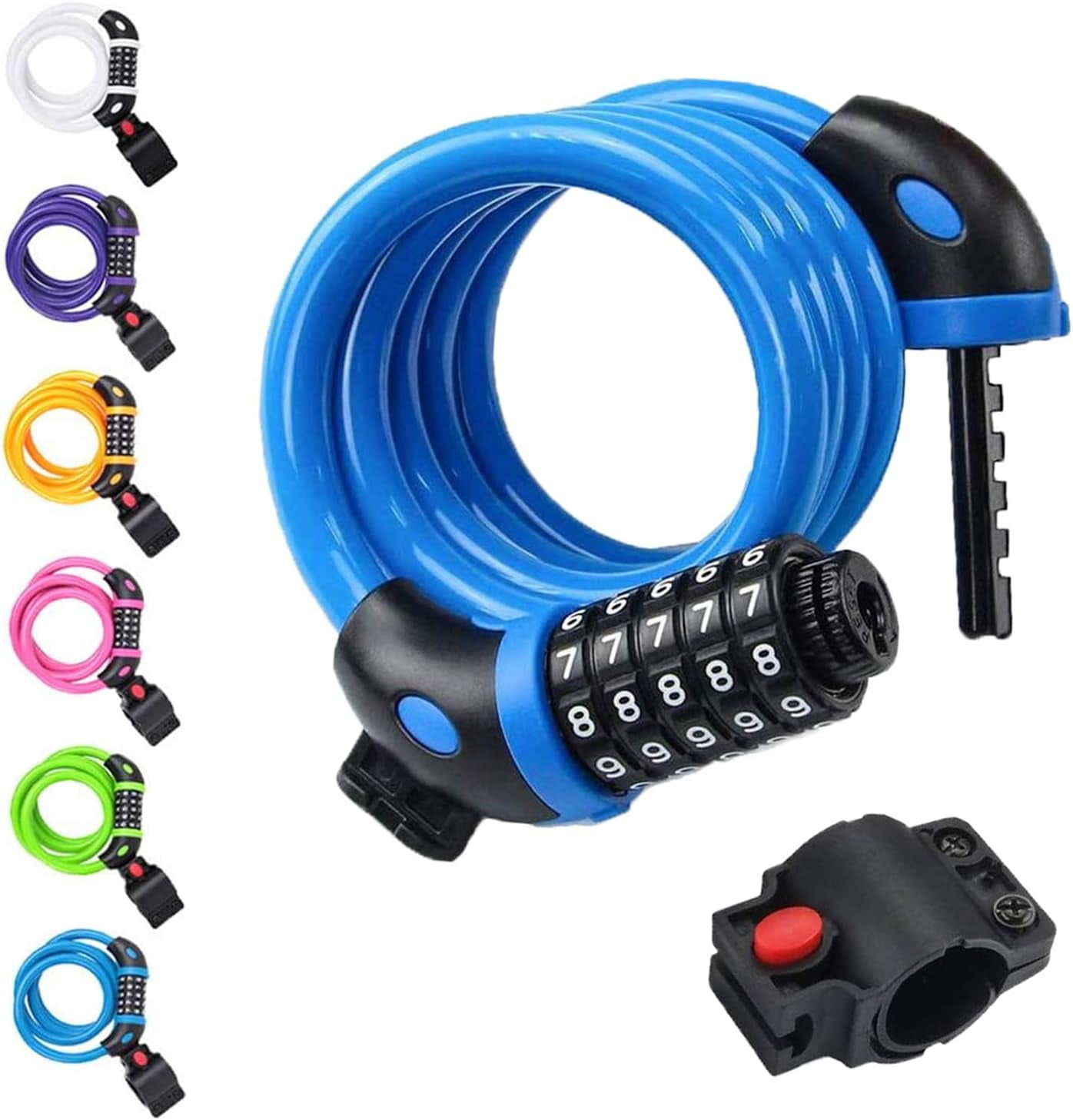 Bike Lock, 4 Feet Bike Locks Cable, High Security 5 Digit Resettable ...