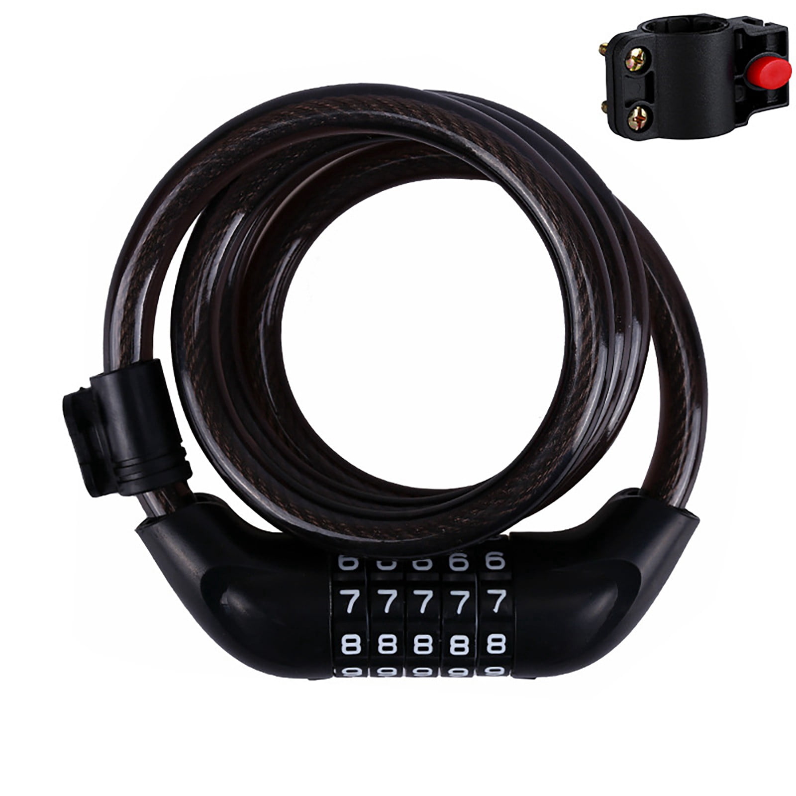 Bike Lock, 47in Bicycle Lock, Heavy Duty Anti Theft 5 Digit Combination ...