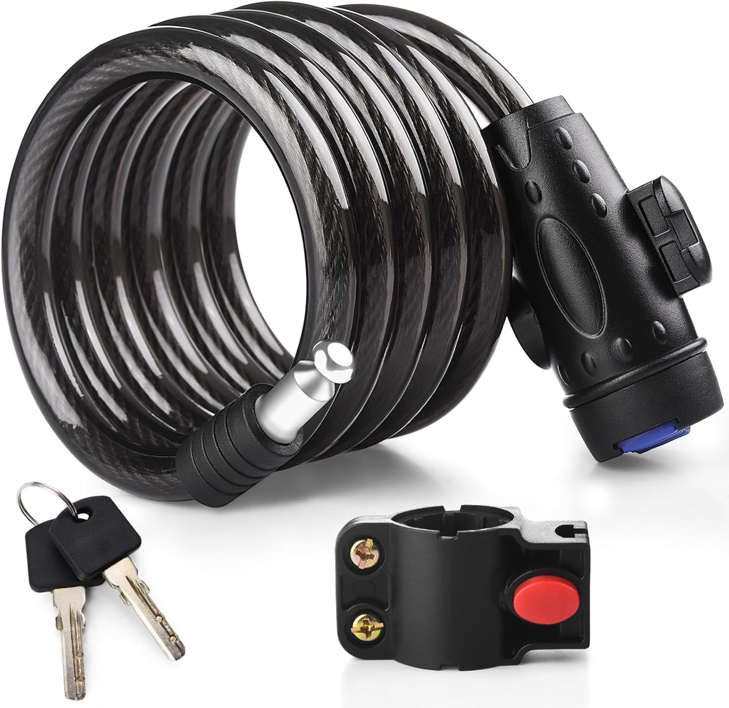 Bike Lock, [4ft/1.2m] Bike Cable Locks with 2 Keys, Weatherproof Heavy ...