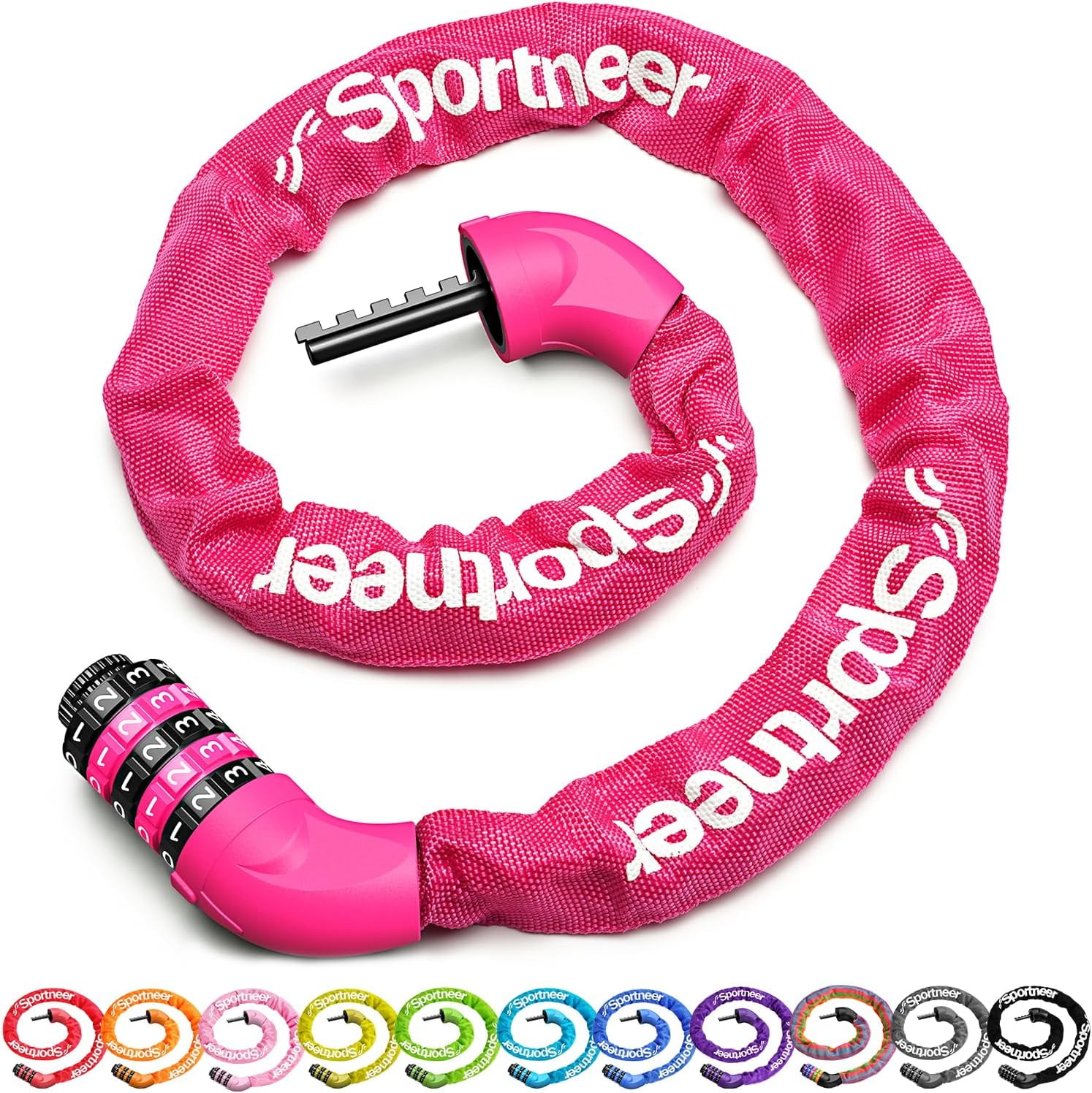 Bike Lock: 5 Digit Combination High Security Anti Theft Bike Chain Lock ...