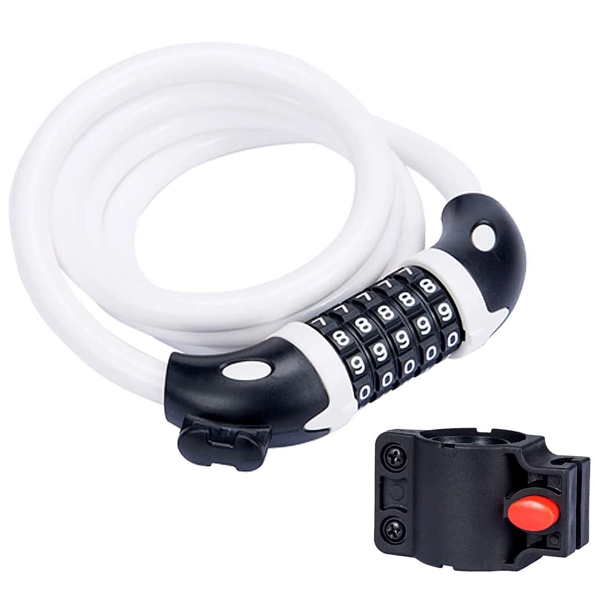 Bike Lock Bicycle Chain Lock,with 5-Digit Resettable Number and ...