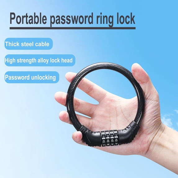 Bike Lock Cable, Heavy Duty Anti Theft Bicycle Lock Chain, Combo Bike ...