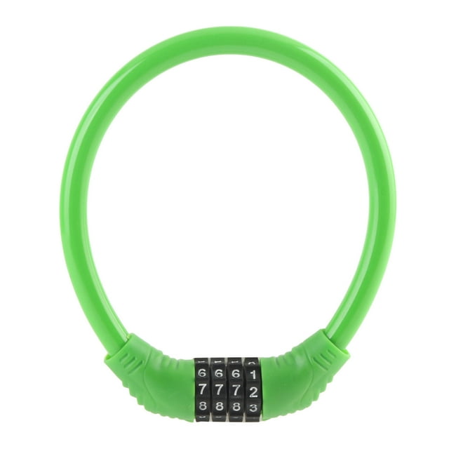 Bike Lock Cable High Security 4?Digit Number Bicycle Cable Locks for Cycling OutdoorsGreen ...