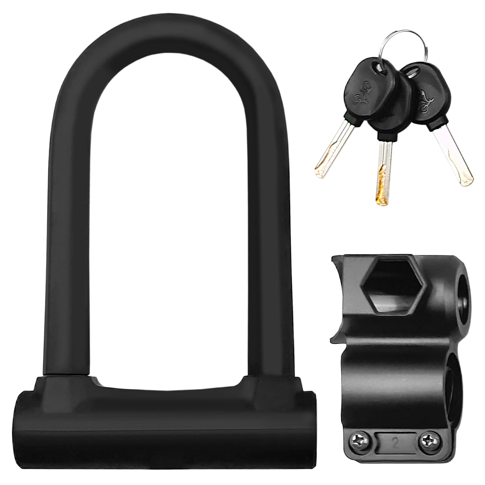 ammoon Bike U Lock for Maximum Heavy Duty Lock with Mounting Bracket ...