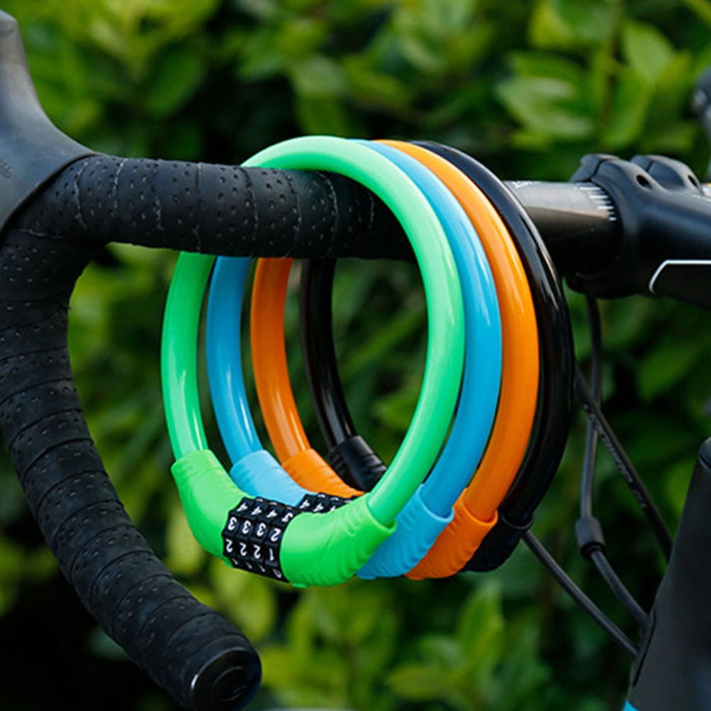 HEANUJJ Black Steel Bike Lock with Coded Padlock for Cyclists, Anti ...