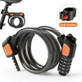 Bike Lock with Combination 4 Ft Bicycle Cable Lock 5 Digital Resettable ...