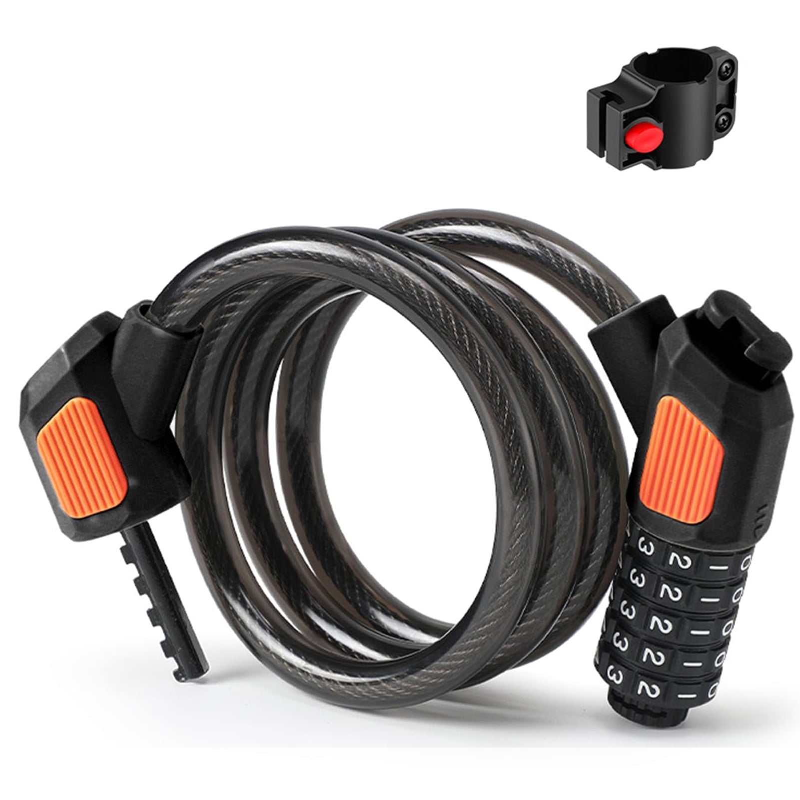 Bike Lock with Combination 4 Ft Bicycle Cable Lock 5 Digital Resettable ...